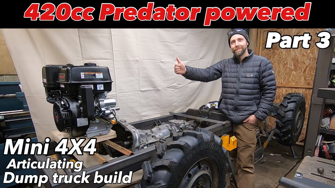 420cc Predator powered articulating 4x4 dump truck build part 3 - YouTube