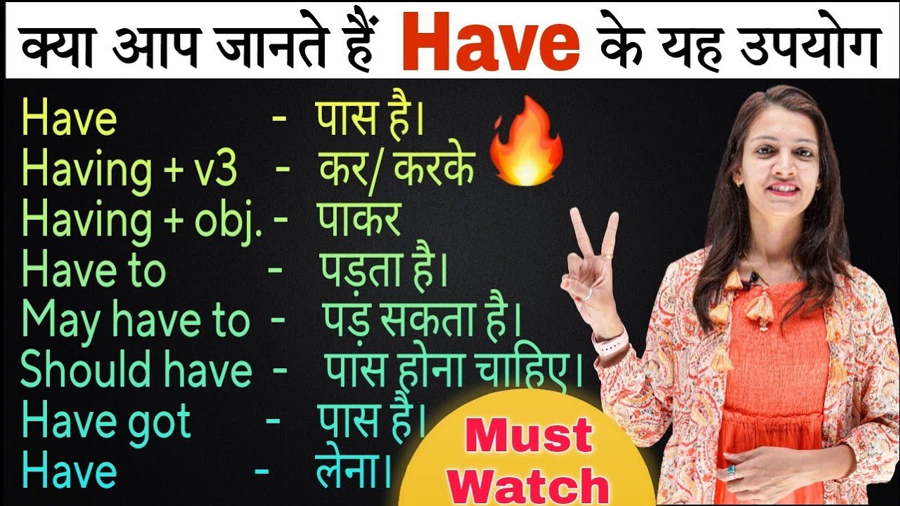 All Uses of Have in Spoken English | Verbs of To have in English | Have ...