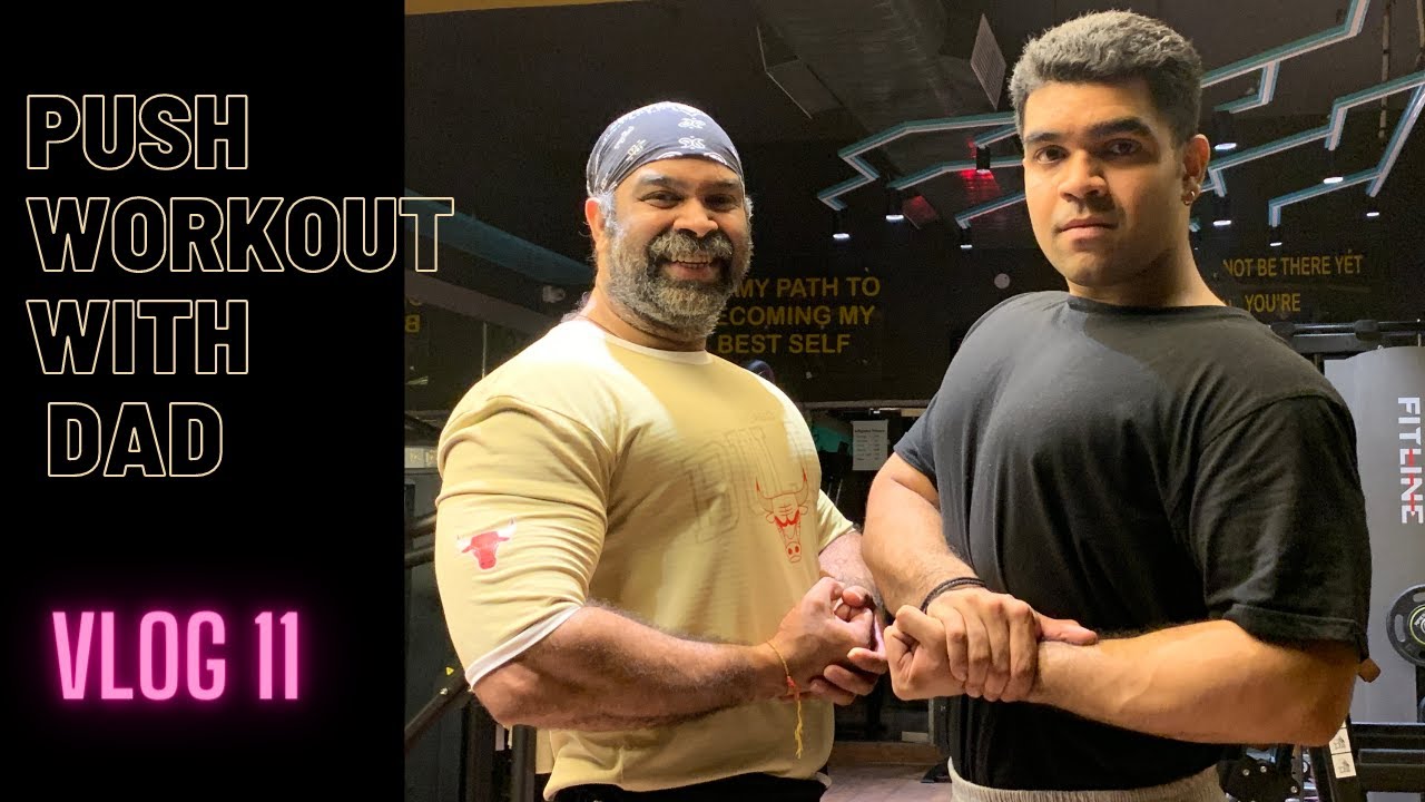 PUSH workout WITH DAD 🔥🔥🔥 TRYING WAFFLES for the FIRST TIME ||PUSH DAY ...