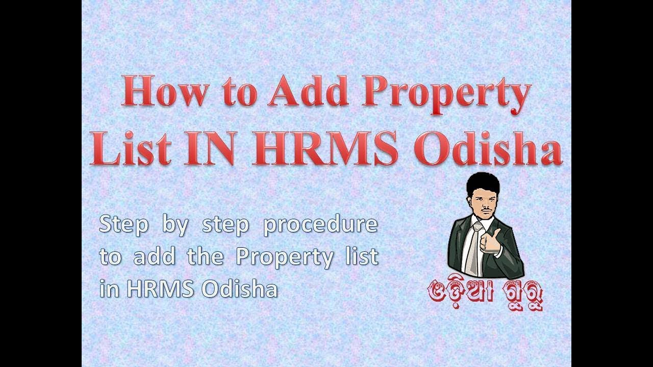 How to Add Property statement in HRMS Odisha - YouTube