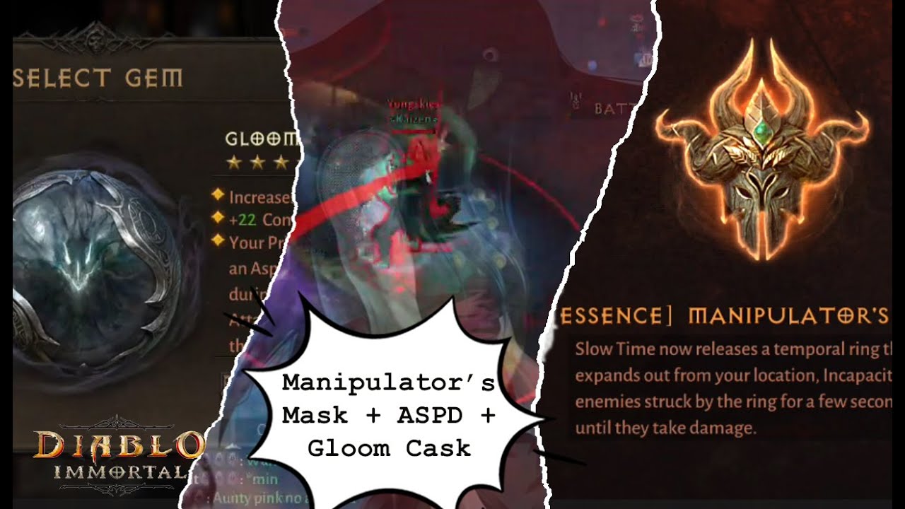 Manipulator's Mask with ASPD + Gloom Cask in PVP | Diablo Immortal ...
