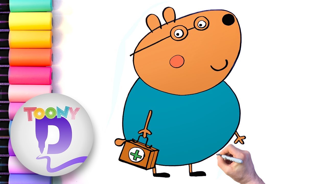 How to Draw Dr Brown Bear | Peppa Pig - YouTube