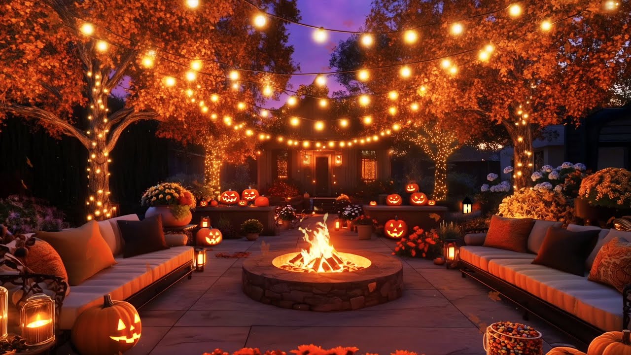 Cozy Autumn Night by the Fireplace | Crackling Fireplace Sounds ...