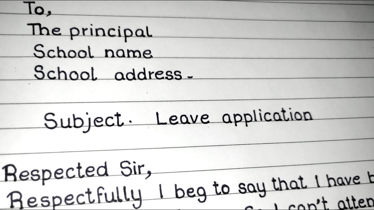Leave application letter • how to write leave application letter to ...