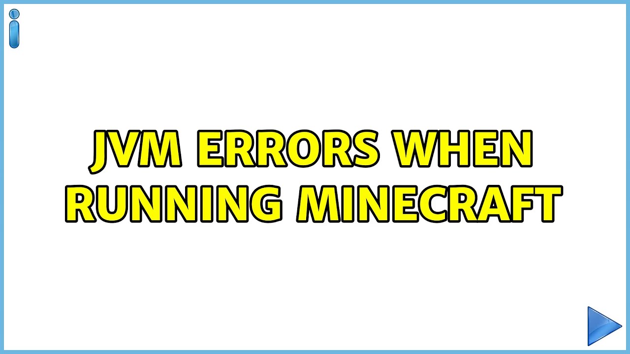 JVM errors when running minecraft - YouTube