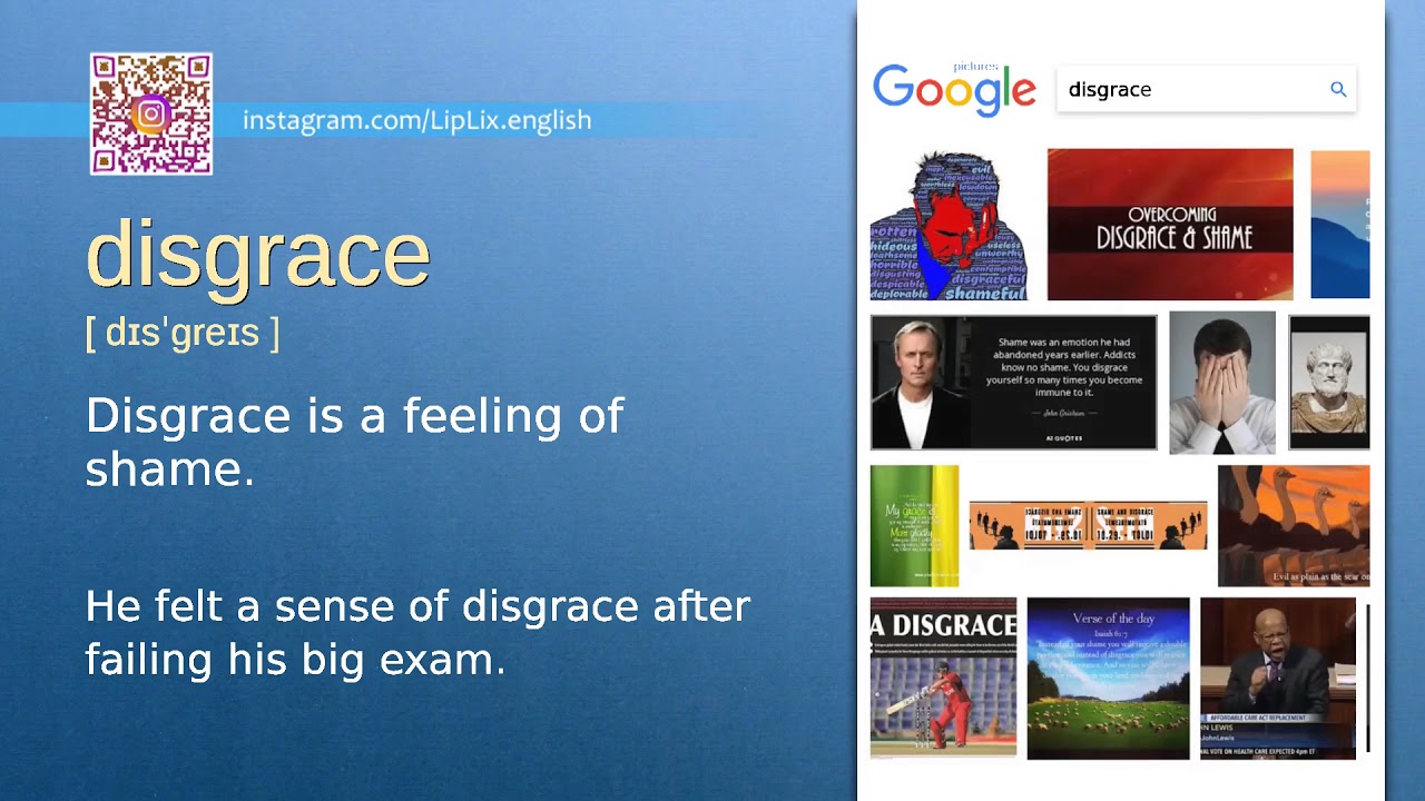 Disgrace : B2 level english vocabulary lesson, www.LipLix.com - YouTube