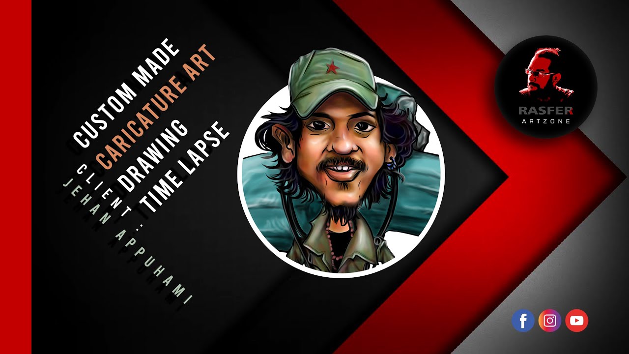 Actor Jehan Appuhami caricature art - YouTube