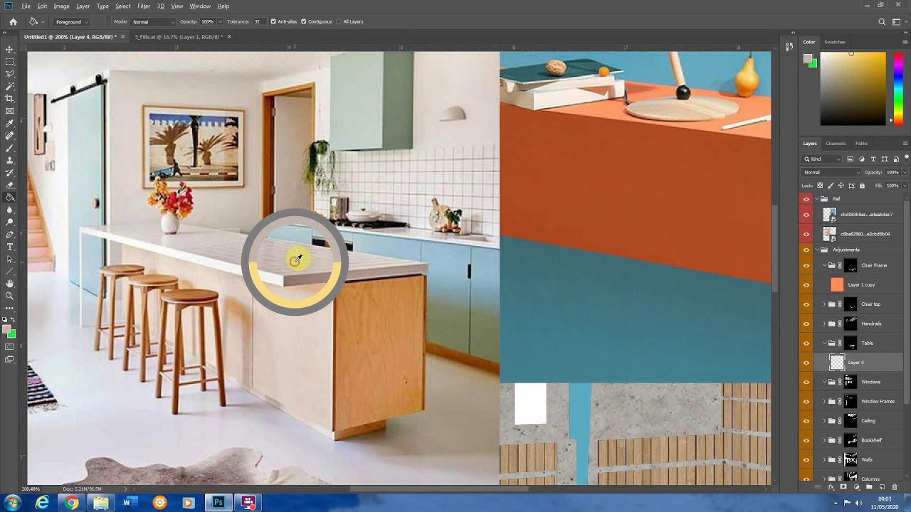 Interior View_Part 4_Adding Colour, Texture and Habitation in Photoshop ...