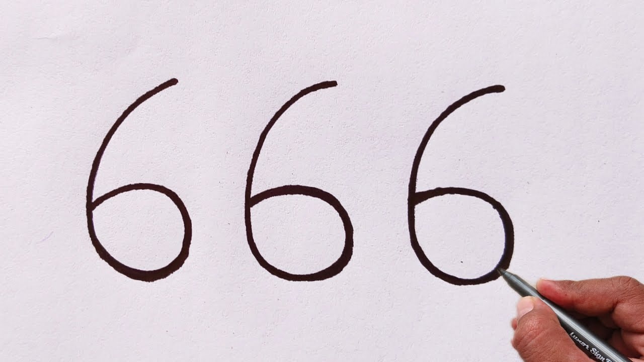 How to Draw Beautiful drawing from 666 Number | Animal and Birds ...
