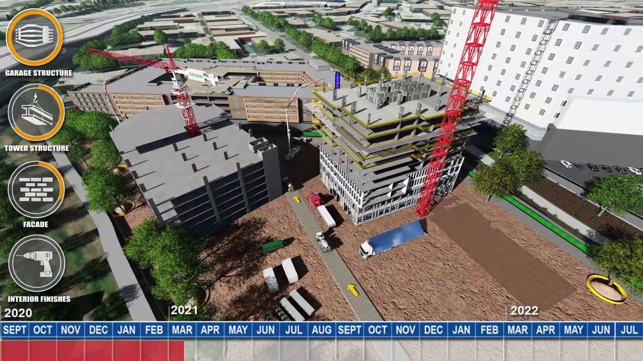 High Rise Dallas 4D Construction - YouTube