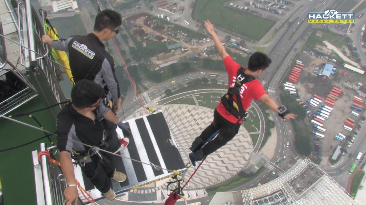 World's Highest Bungee Jump 2016 - Macau Tower 233m (764ft) - AJ ...