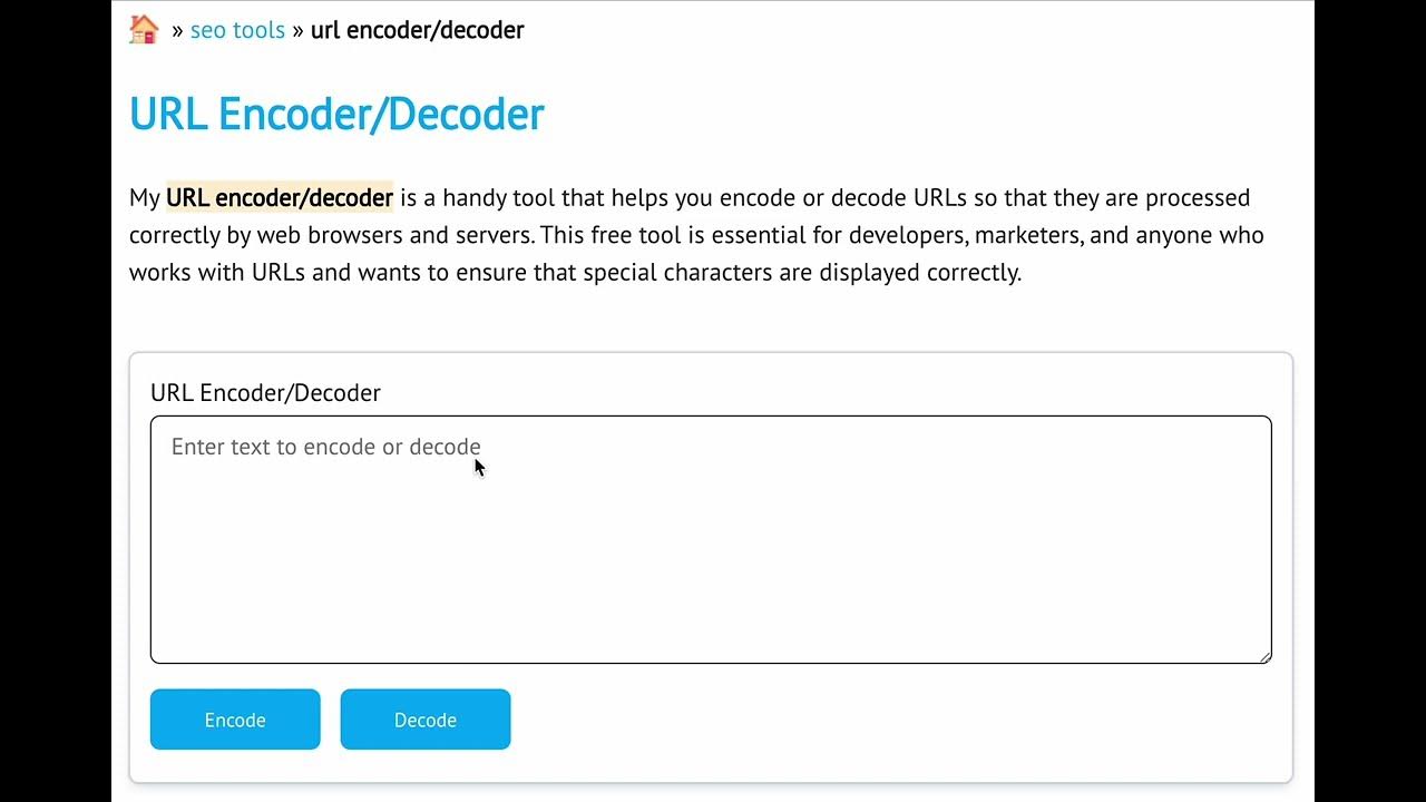 URL Encoder/Decoder - Free SEO tool - YouTube