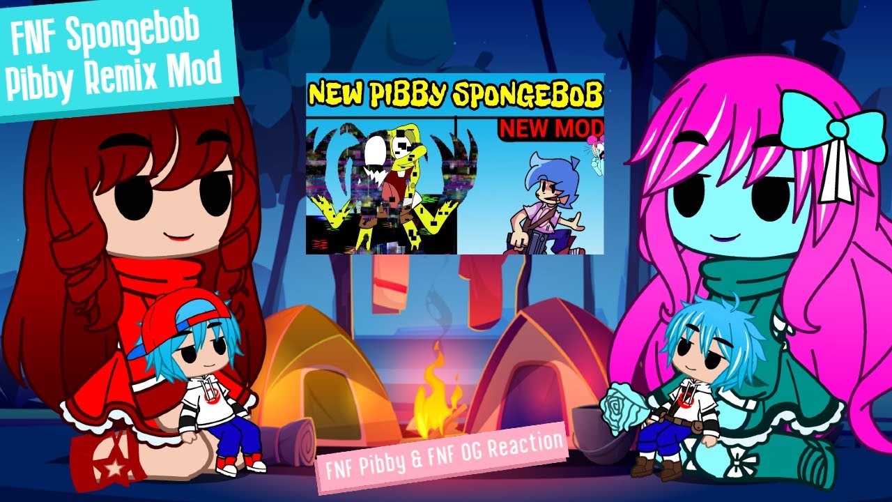 FNF OG & FNF Pibby Reaction - SpongeBob Pibby Remix Mod - YouTube