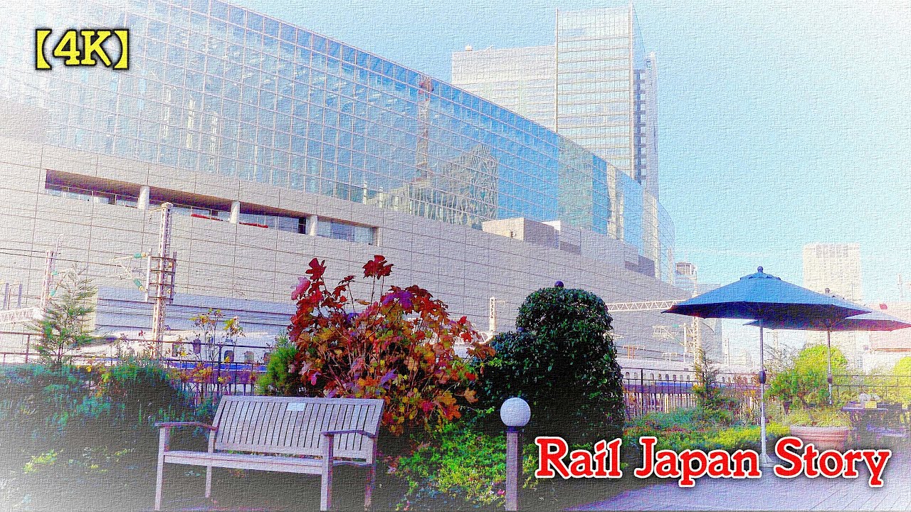 [4K] Train Watching/ N700 Series Shinkansen trains seen from a bench at ...