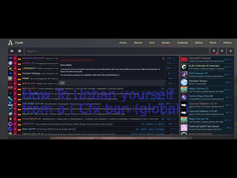 Fivem | How To Unban Yourself from CFX ( Global ban ), ( HWID ban ...