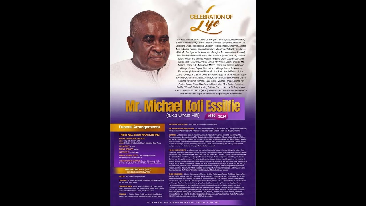 BURIAL MASS FOR MR. MICHAEL KOFI ESSILFIE - YouTube