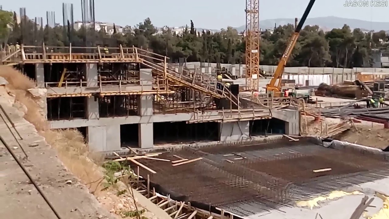 Εργα για το γηπεδο της ΑΕΚ 26/04/2018 - YouTube