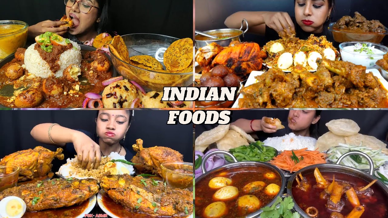 ASMR EATTING INDIAN FOODS COMPTITION || ASMR ||SOUND PARTY || BIG BITES ...