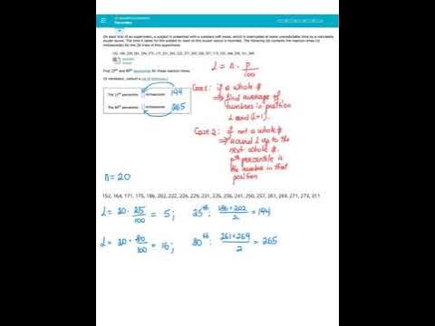 Percentiles, Elementary Statistics in ALEKS - YouTube