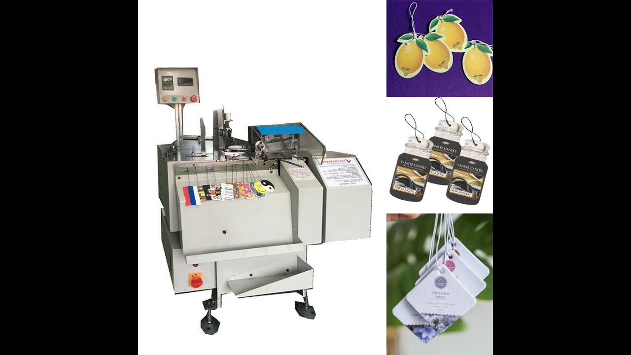 automatic tag threading knotting machine - YouTube