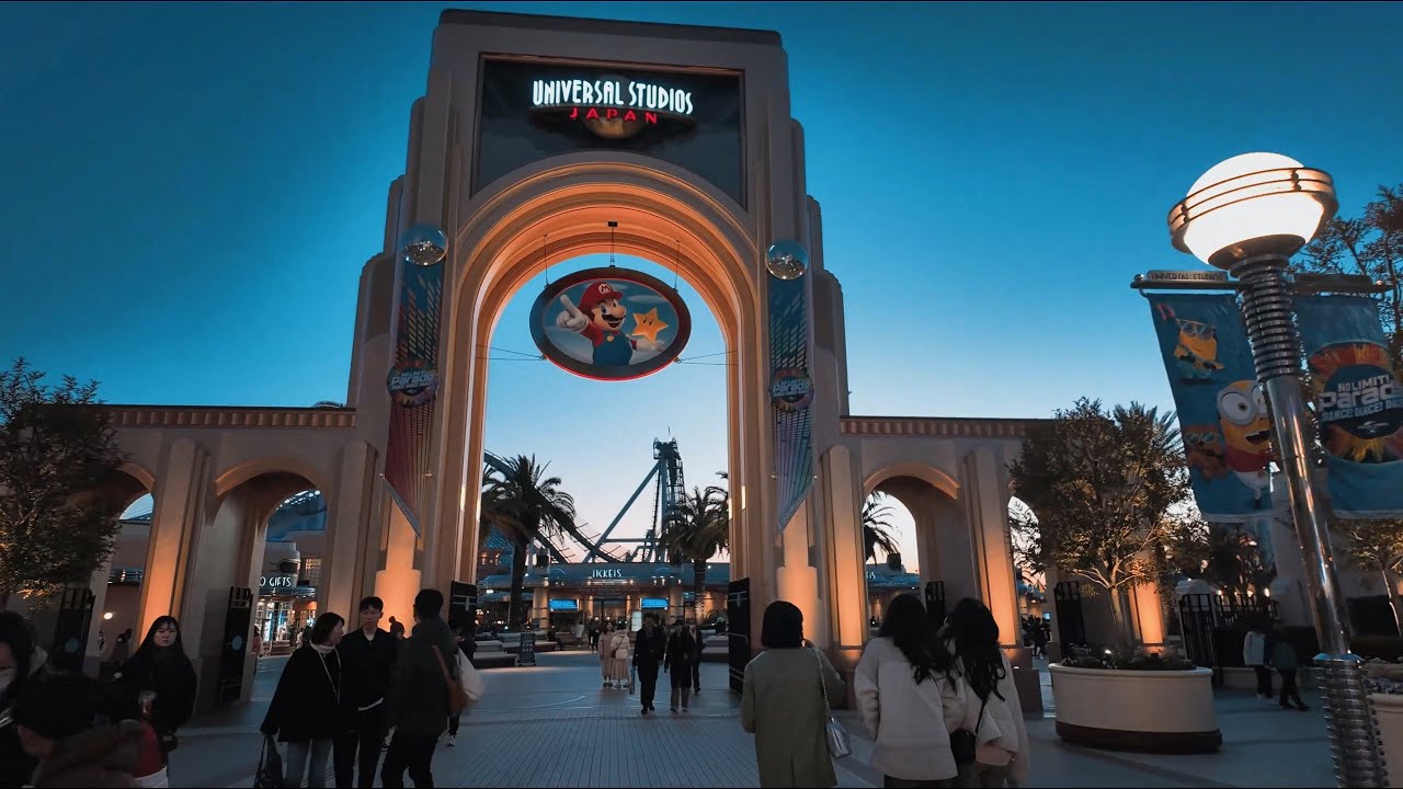 Universal Studios Japan Walking Tour | Osaka Winter Night Walk | 4K ...