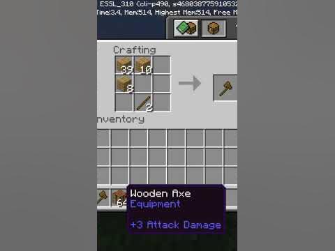 how to make wooden axe in minecraft - YouTube