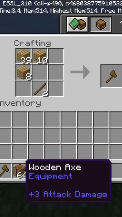 how to make wooden axe in minecraft - YouTube