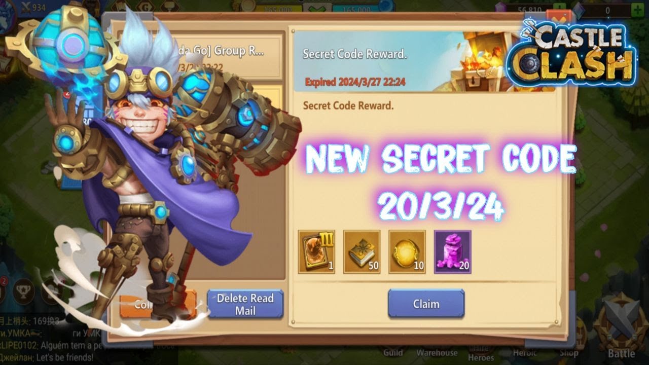 CASTLECLASH |NEW SECRET CODE 20/3/24: MÃ NHẬN THƯỞNG MỚI NHẤT - YouTube