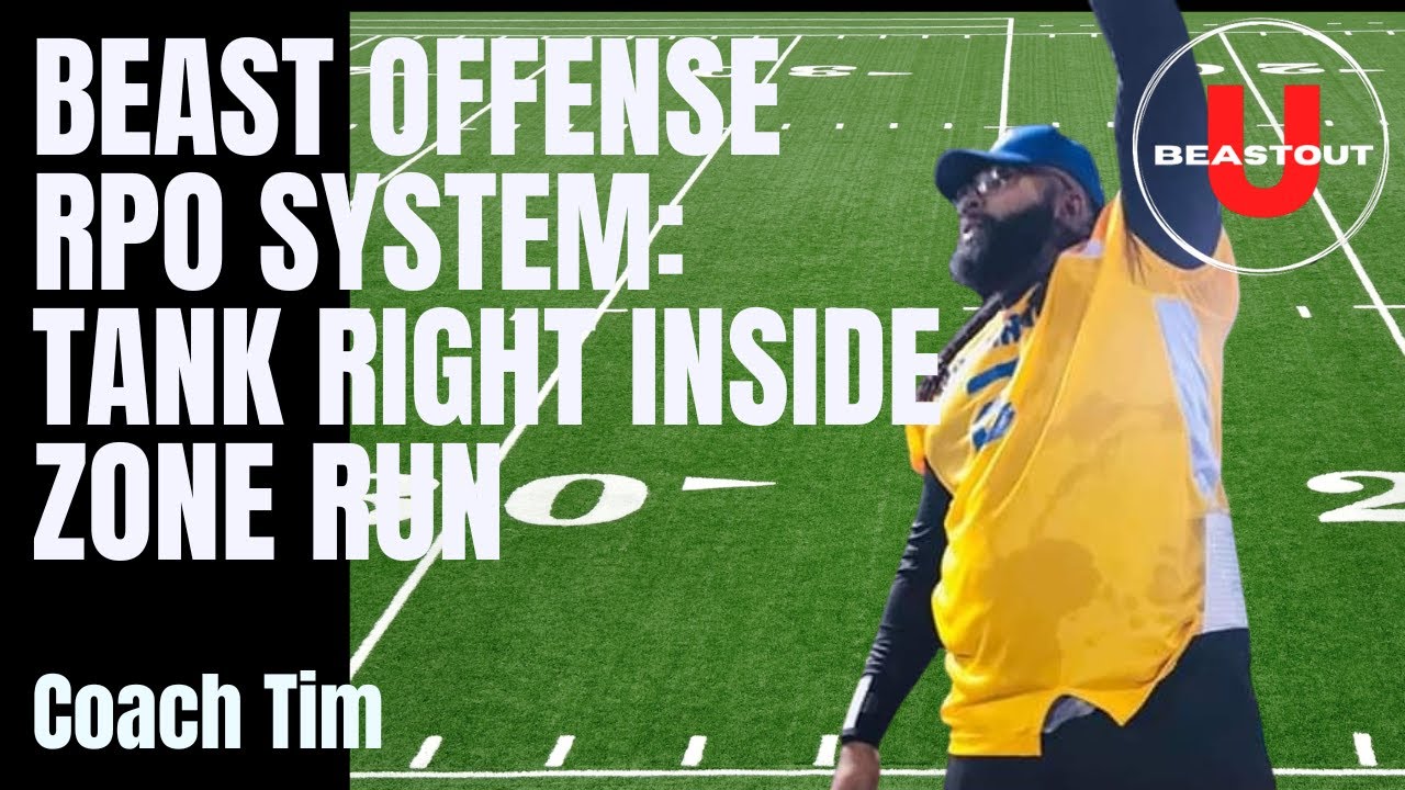 Beast Offense RPO System: Tank Right Inside Zone Run! #youthfootball ...