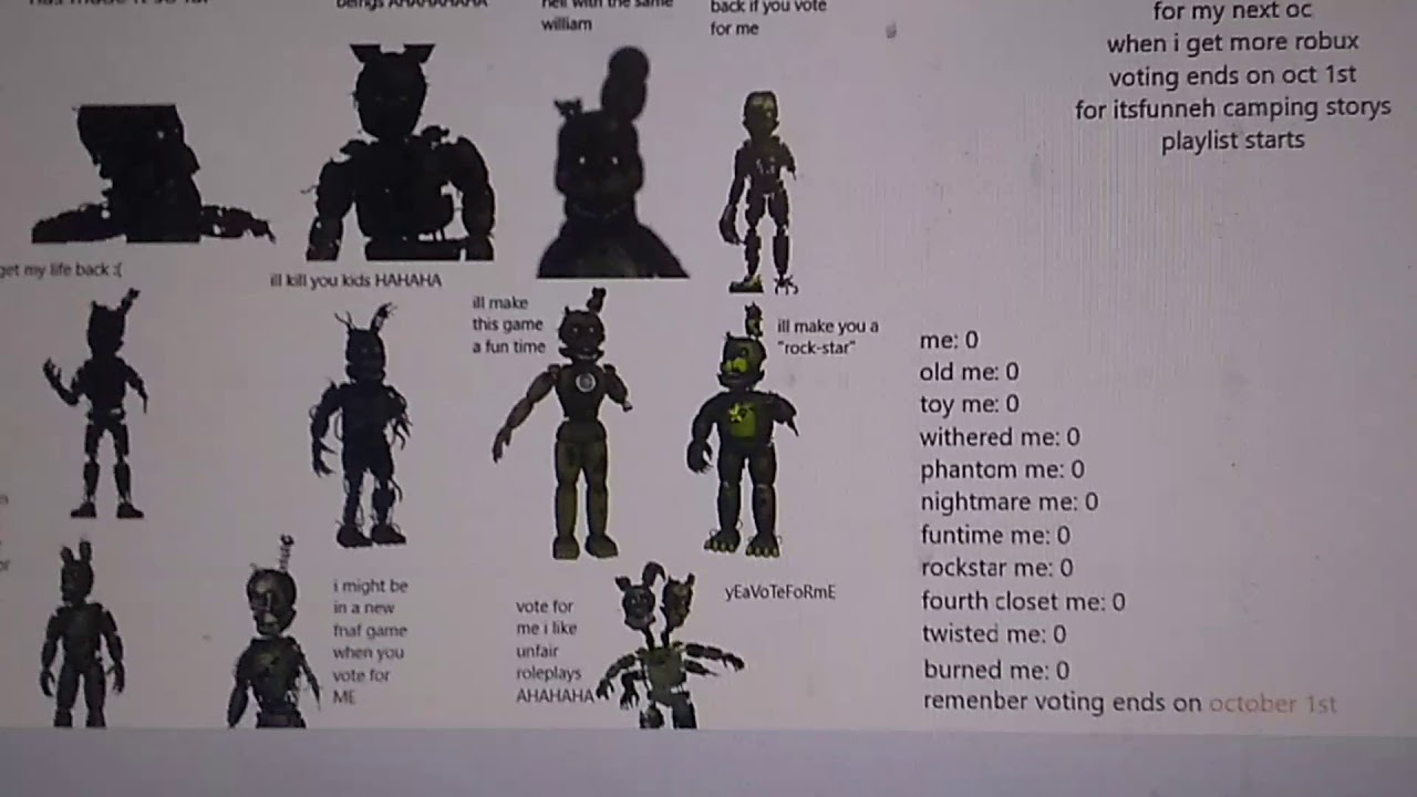 Vote for my next springtrap oc - YouTube