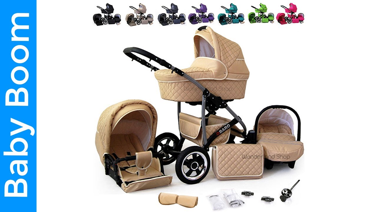 Baby Pram Travel System Buggy 3in1 Pushchair Car Seat Carrycot Stroller ...