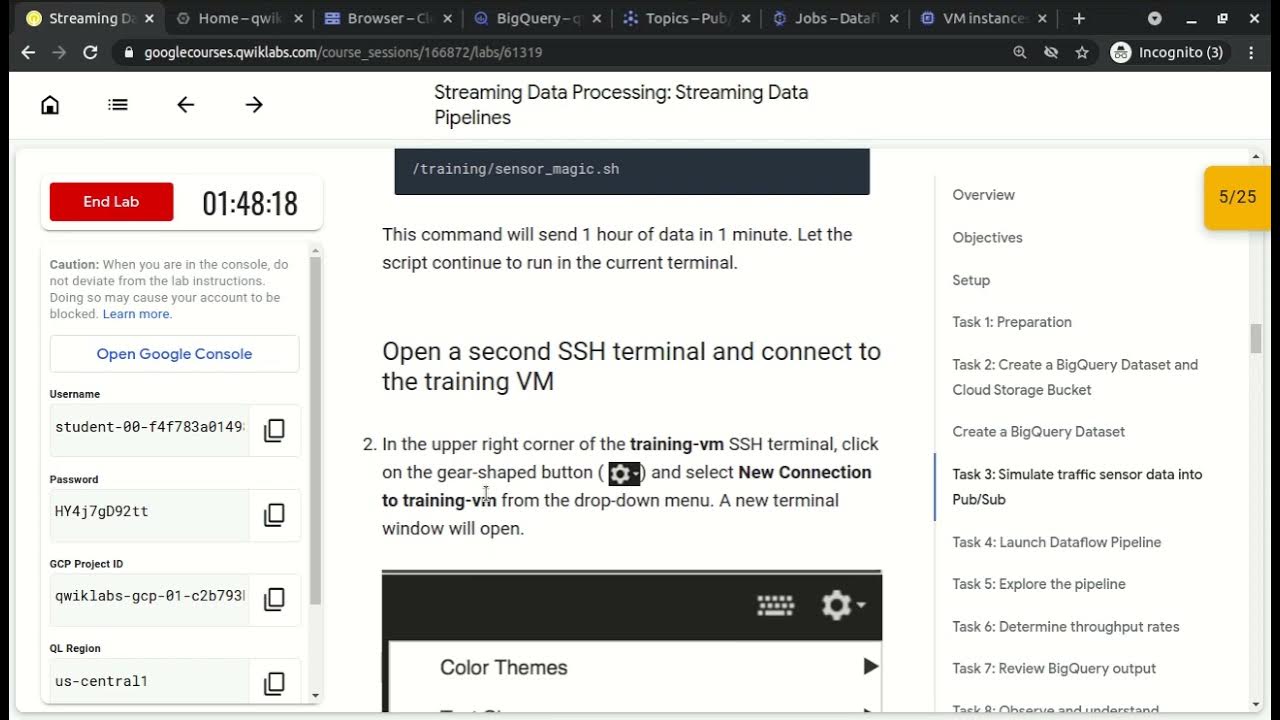 Qwiklabs # Streaming Data Processing: Streaming Data Pipelines - YouTube