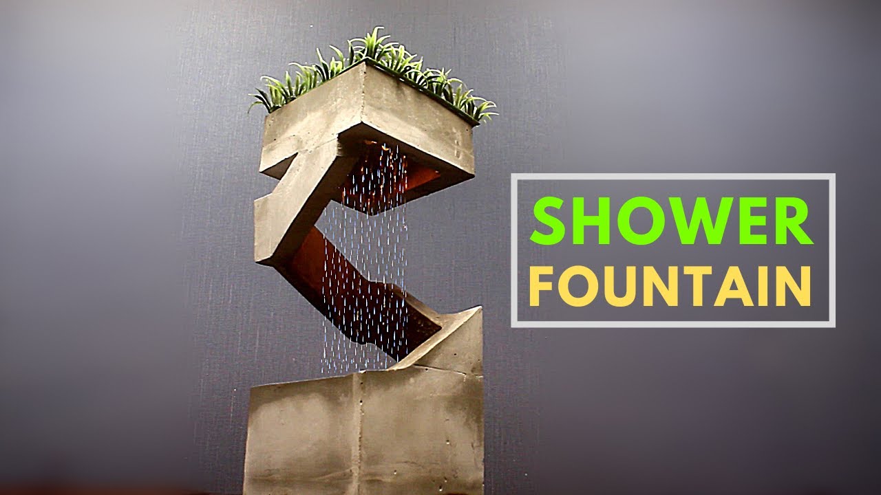 Amazing Shower Fountain 'TOWER' - DIY Waterfall - YouTube