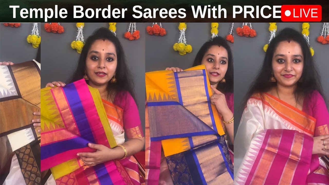 Temple Border Silk Cotton SAREES With Prices | Shrus Eternity Sarees ...