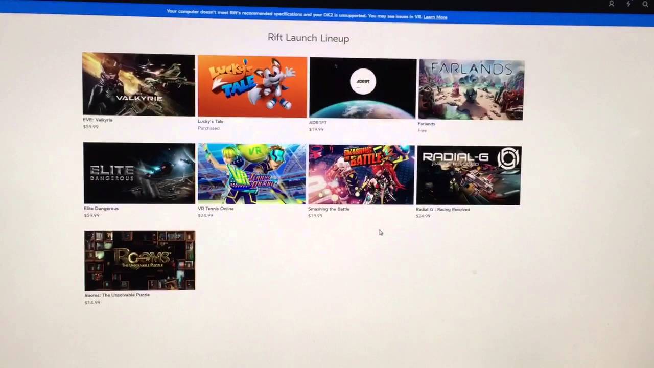 Oculus Rift Store day one titles - YouTube