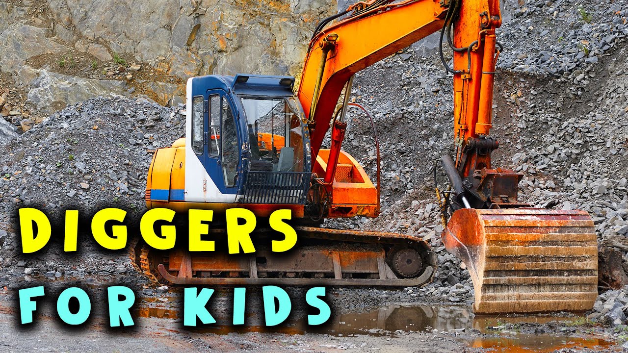 Excavator Special 🚨 1h Of Diggers For Children, Diggers At Work - YouTube