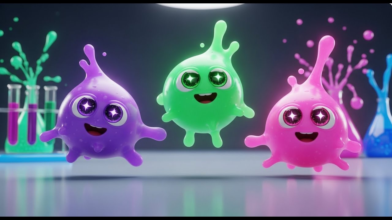 Learn Colors with Bouncing Slime Blobs | Fun Nursery Rhyme Song for ...