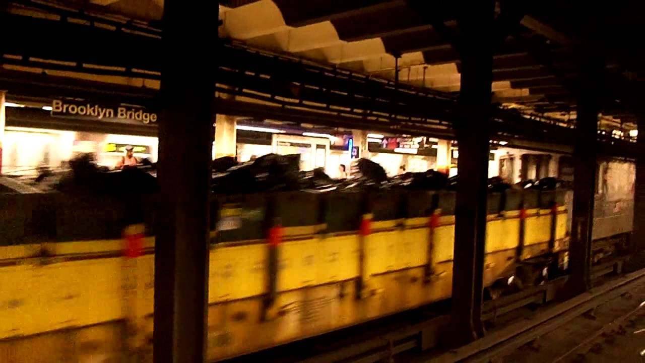 NYC Subway Special: Redbird-R127-R62A Garbage Train At Brooklyn Bridge ...
