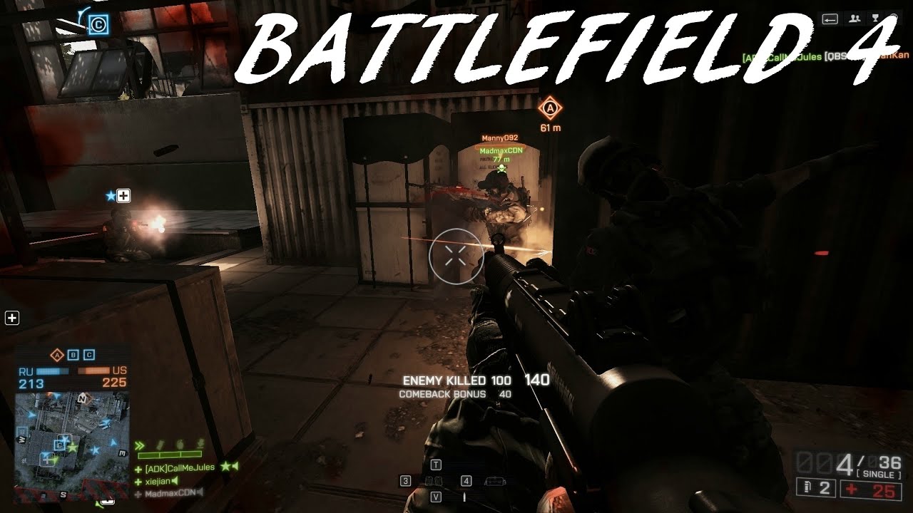 Battlefield 4: Shotgun Gun Gameplay - YouTube