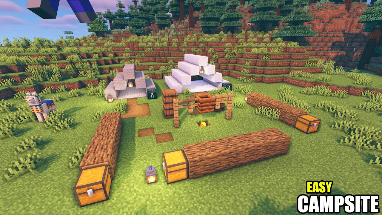 Minecraft EASY Campsite Tutorial⚒️🏕️ - YouTube