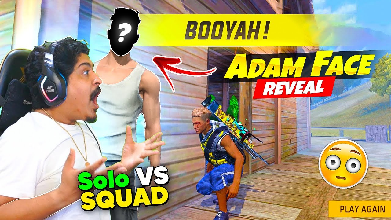 Adam Face Reveal Challenge Solo Vs Squad Character IN Free Fire Max ...
