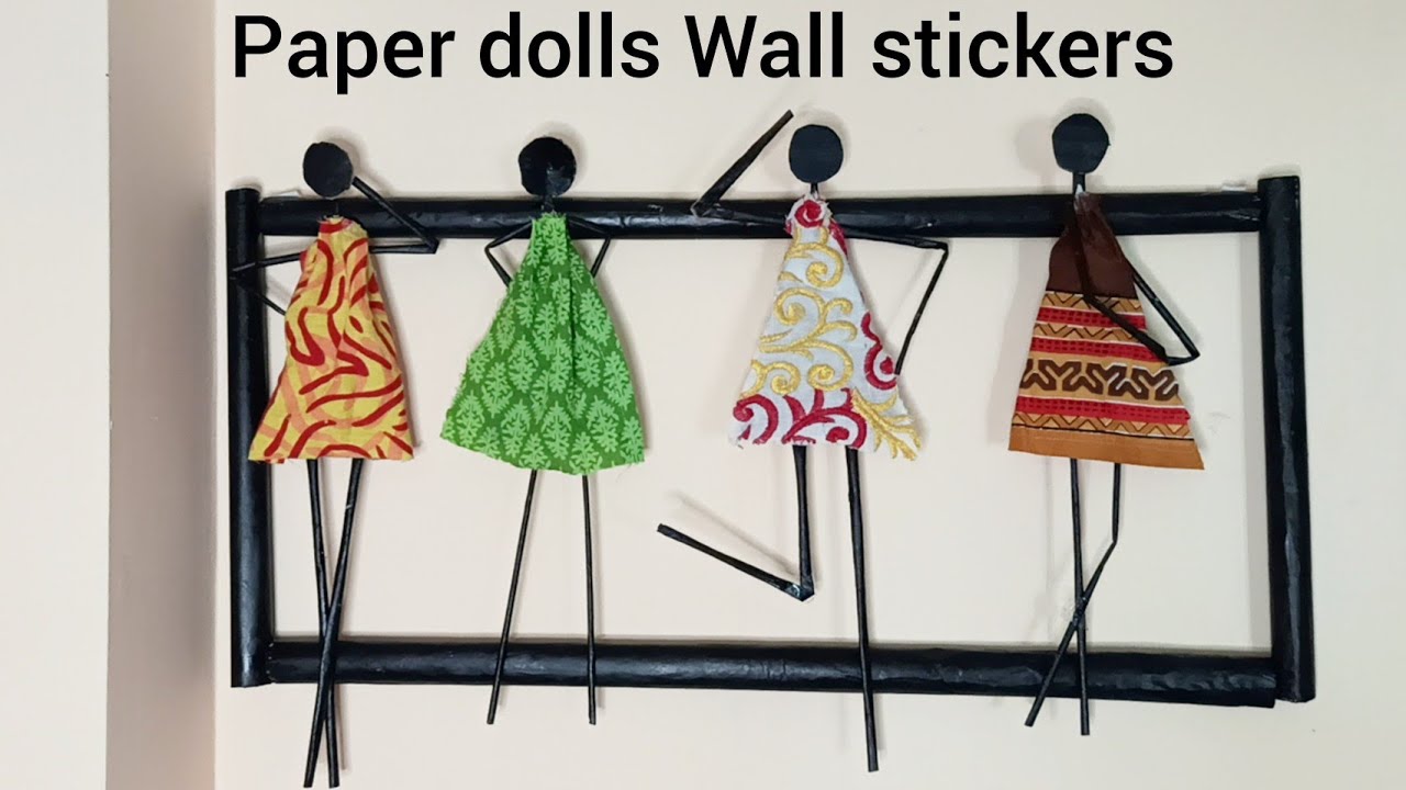 DIY Paper Warli Dolls Wall Stickers/Hanging| Easy Paper craft - YouTube