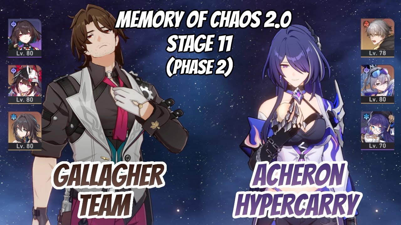 Gallagher Team & Acheron x Fire MC Memory of Chaos Stage 11 (3 Stars ...