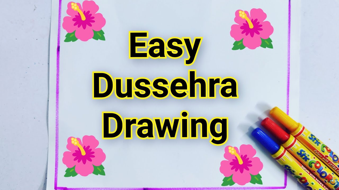 Dussehra Drawing Easy / Happy Dussehra Poster Drawing Easy Steps ...