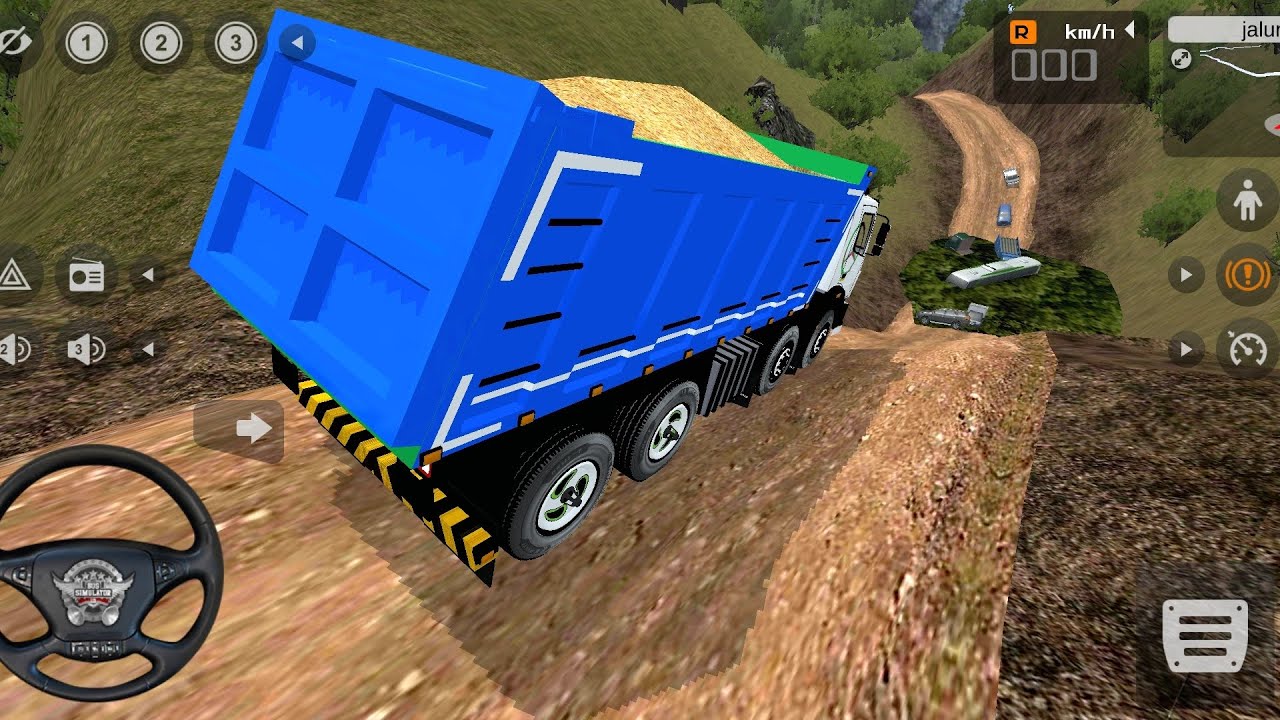New heavy Truck offRoad Drive Material Loaded Truck offRoad map Driving ...