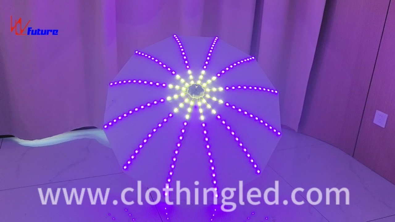 LED programmable light umbrella - YouTube