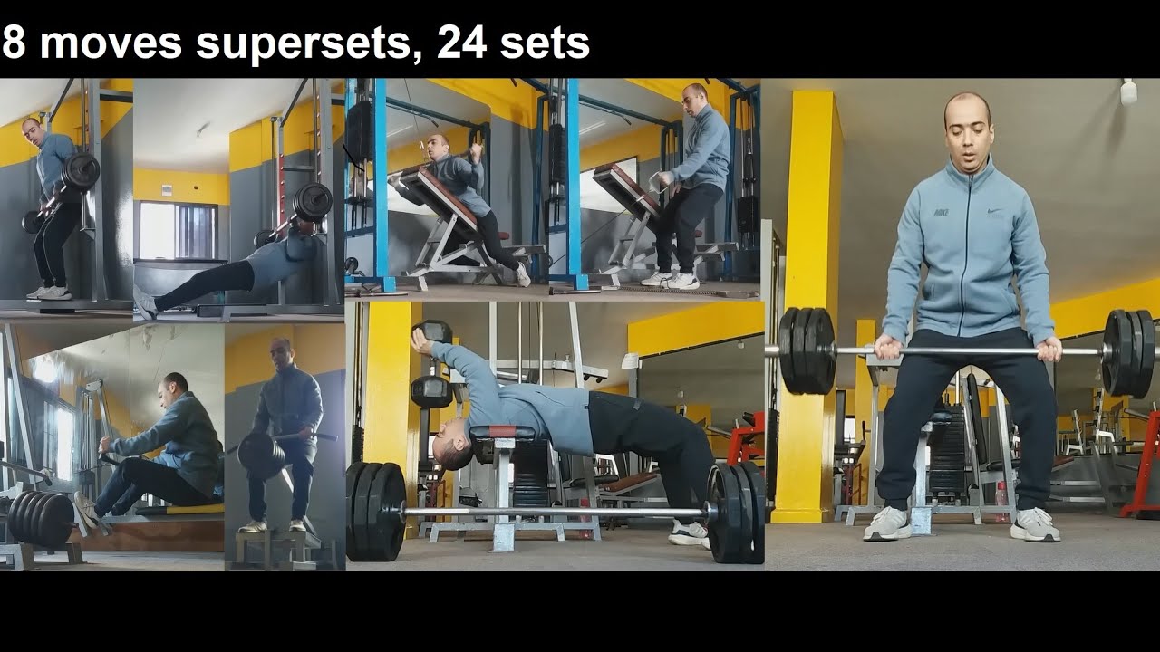 Supersets 5 back, 24 sets, 8 moves - YouTube