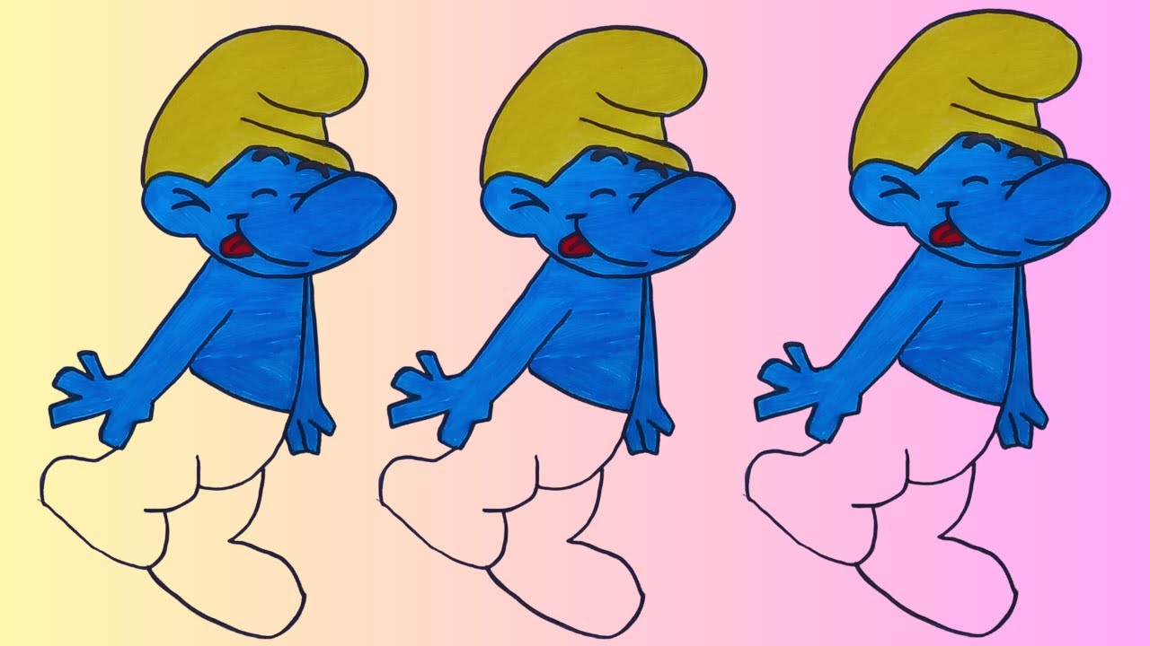 smurfs drawing step by step | How To Draw Smurfette | (easy to draw ...
