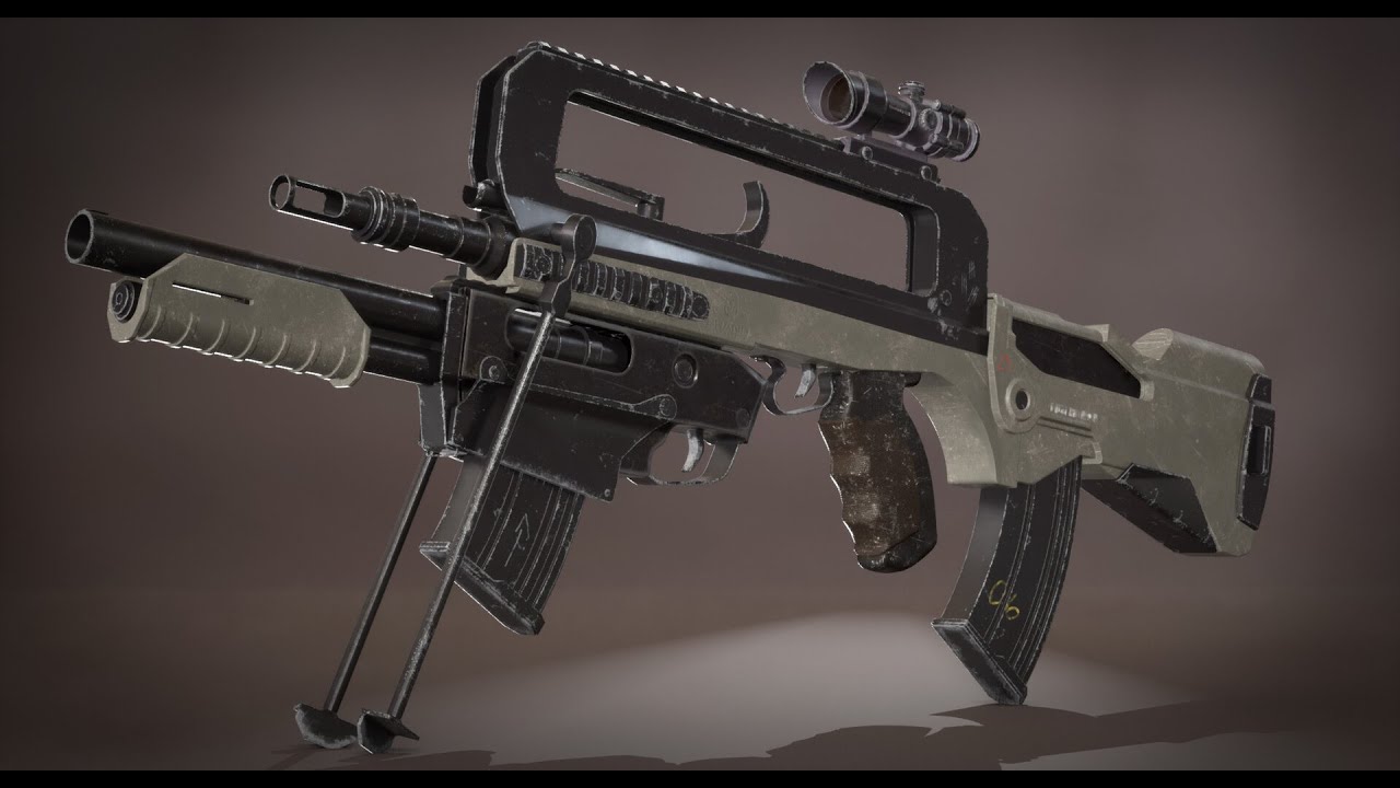 FamasG1 with underbarrel shotgun and scope - YouTube