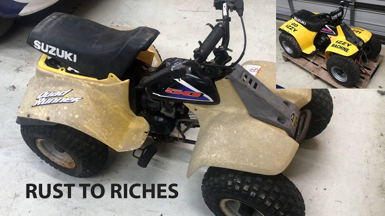 From rusty to trusty. Suzuki LT50 been sitting outside in the rain ...